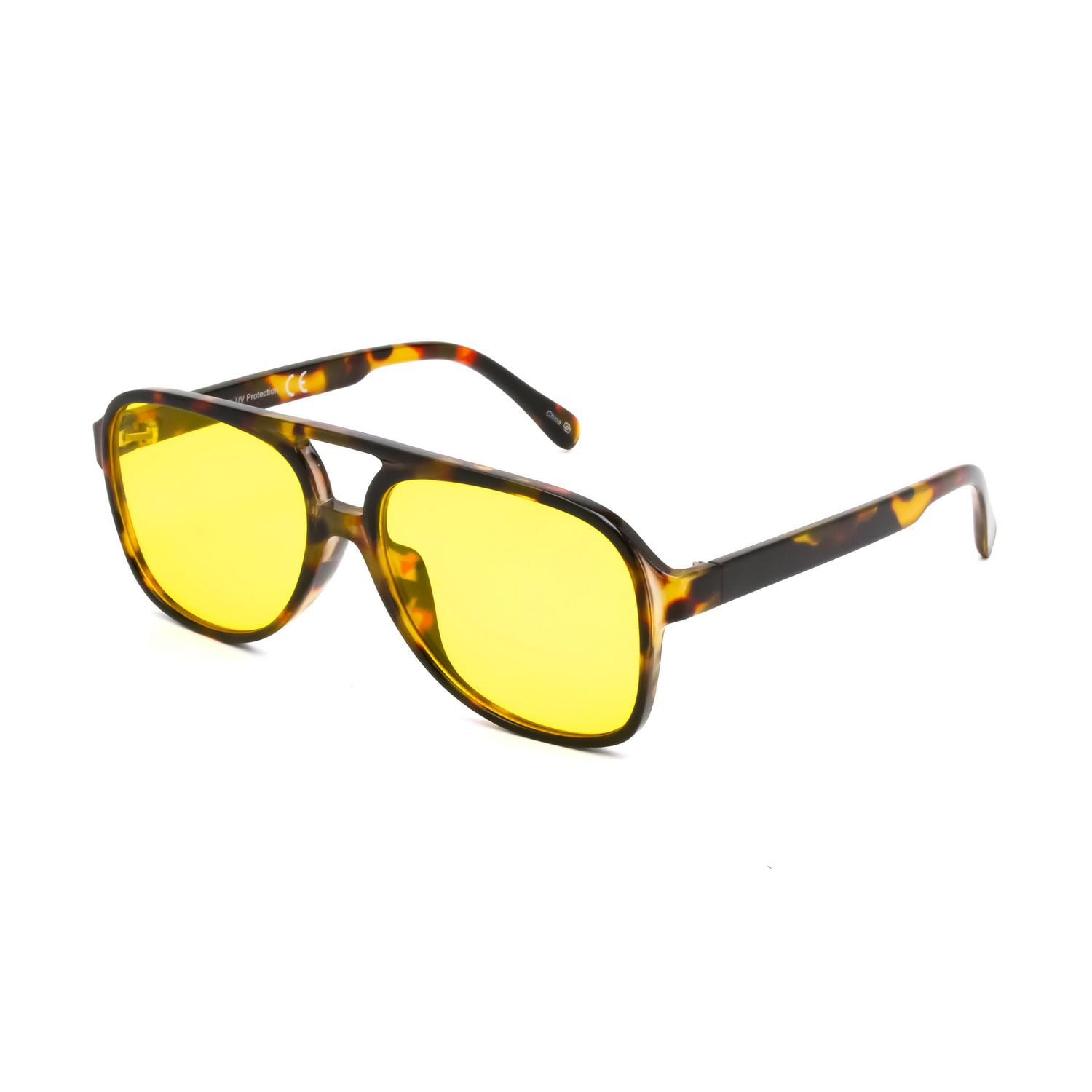 Click here for No Boundaries Womens Tort And Yellow Aviator Sungl... prices