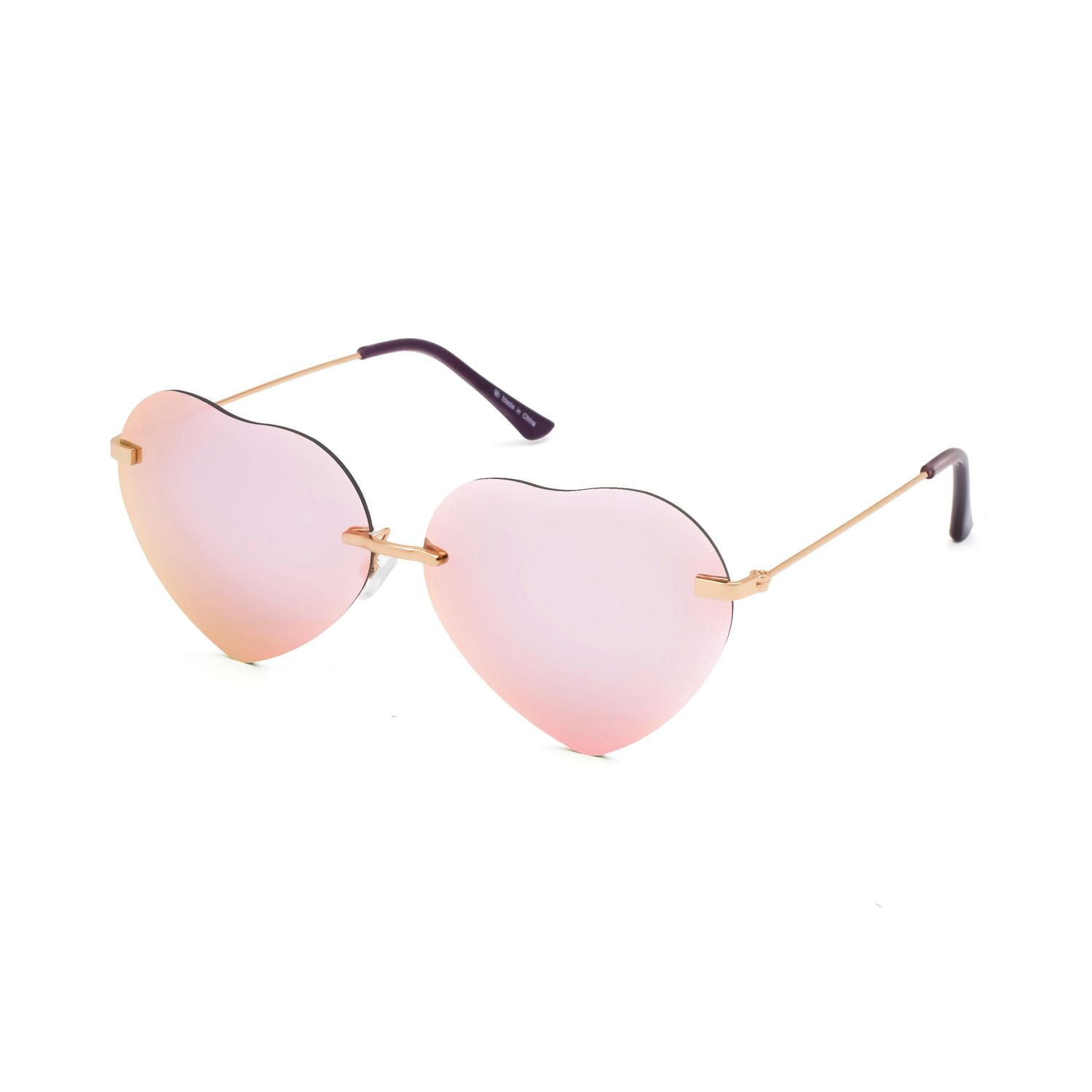 Click here for No Boundaries Womens Pink Heart Sunglasses One Siz... prices