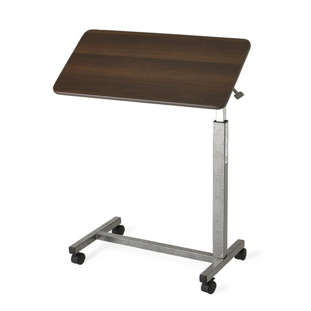 Medline H-Base Overbed Table with 30" x 15" Walnut Tilt Top - Walmart.ca