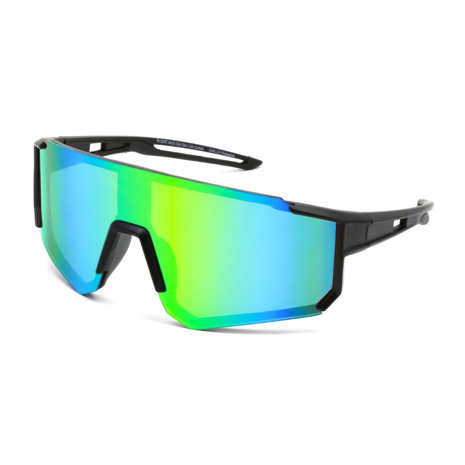 Click here for Workload Black And Green Shield Sunglasses One Siz... prices