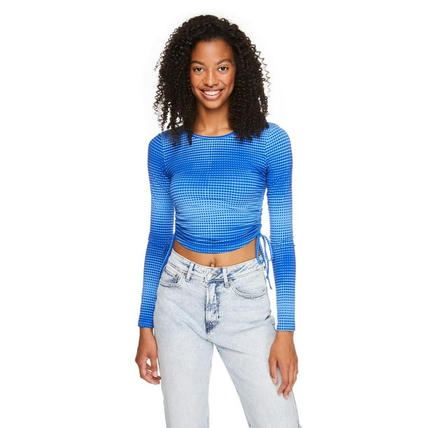 No Boundaries Women's Side Ruched Tee - Walmart.ca