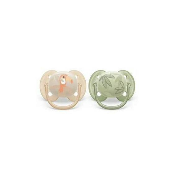 Philips Avent Ultra Soft Pacifier 0-6m, toucan / green leaves, 2 pack ...