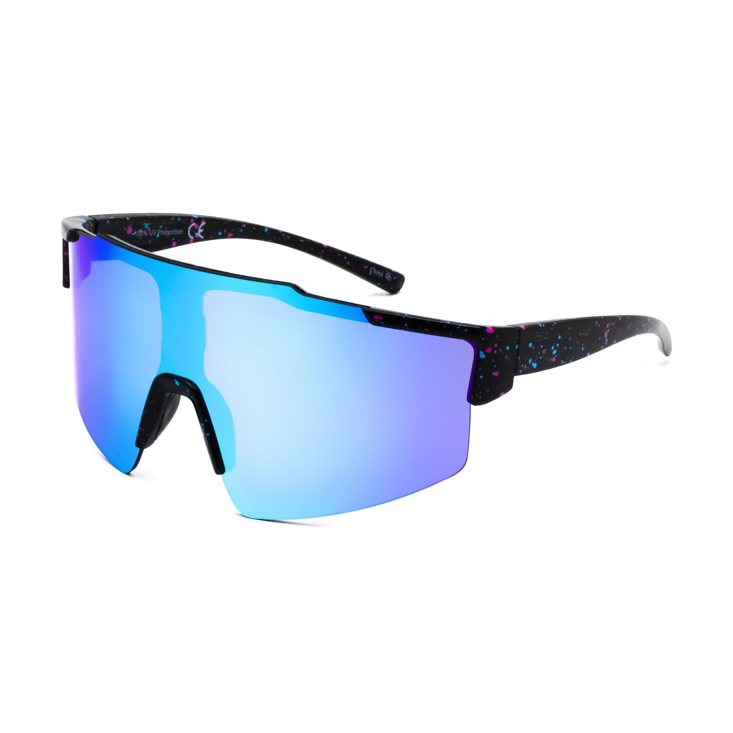 Click here for Tropiccal Mens Black And Blue Shield Sunglasses On... prices