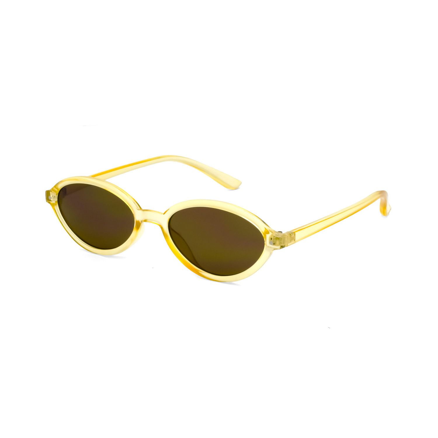 Click here for No Boundaries Womens Yellow Oval Sunglasses One Si... prices