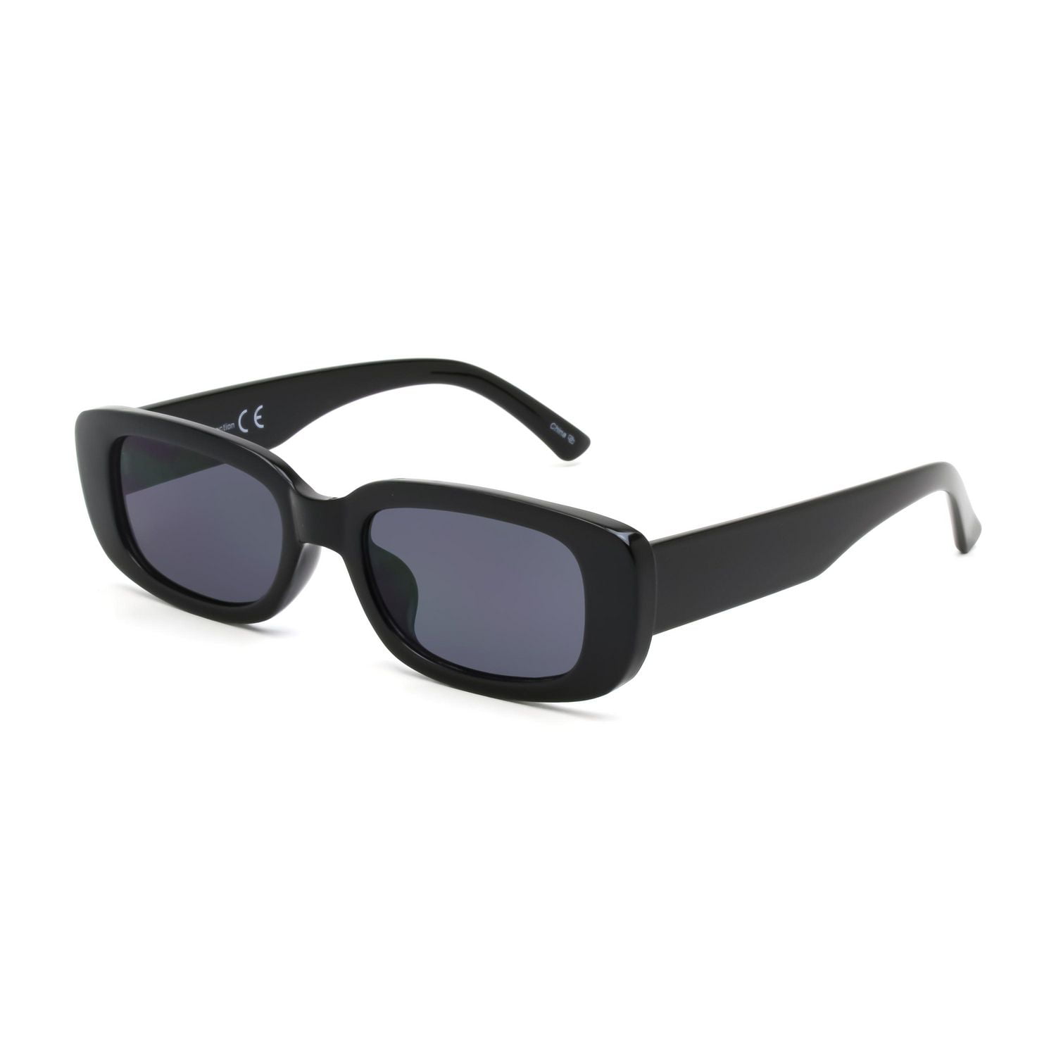 Click here for No Boundaries Womens Black Rectangle Sunglasses On... prices