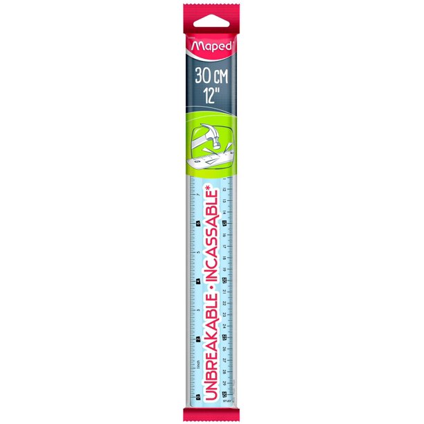 Unbreakable ruler 30cm - 12'' - Blue, 30cm - 12'' - Walmart.ca