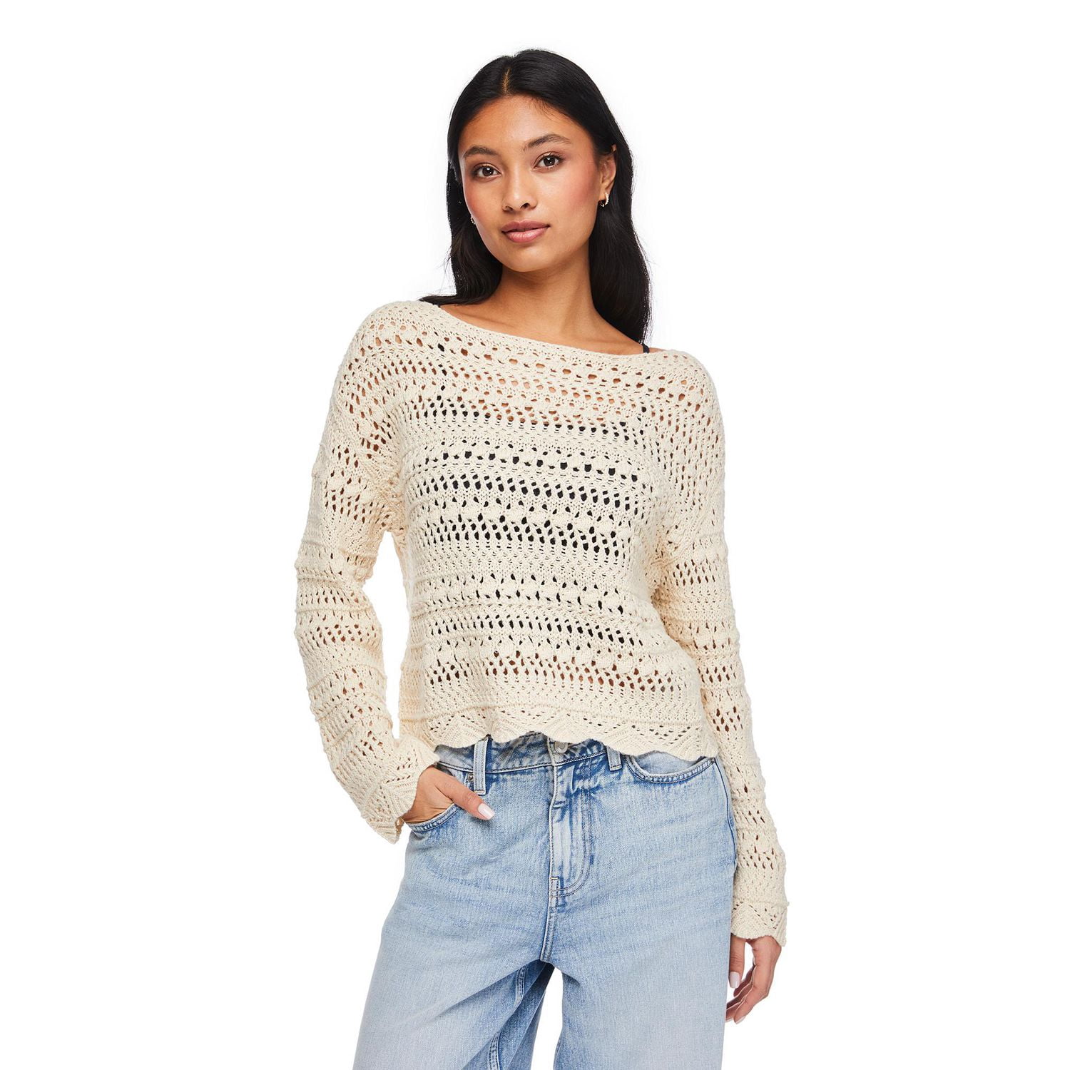 Click here for No Boundaries Womens Crochet Sweater Xs prices