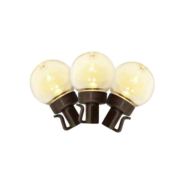 Hometrends Warm White LED G30 Globe Lights, with Brown Wire, 100 Count ...