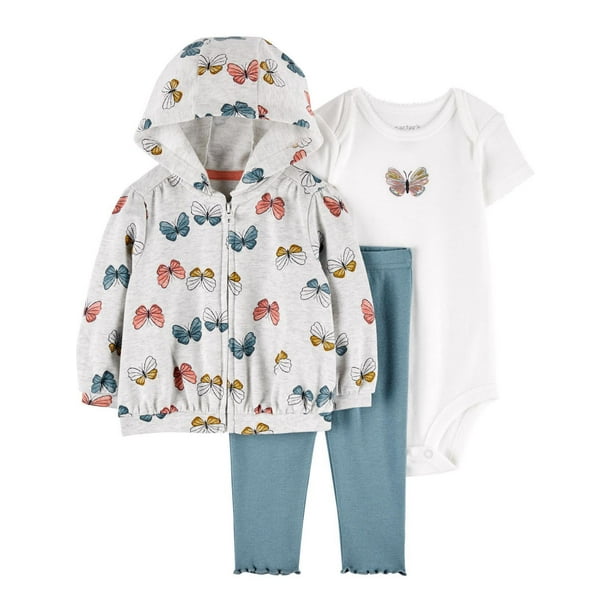 Carter's Child of Mine Newborn Girls' 3-piece Set - Blue Butterfly ...