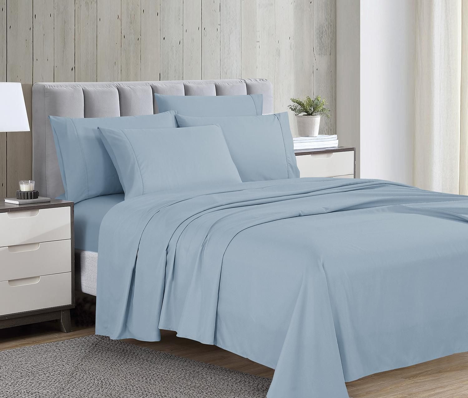 Grey Label 1800 Series Microfiber Sheet Set with Bonus Pillowcases ...