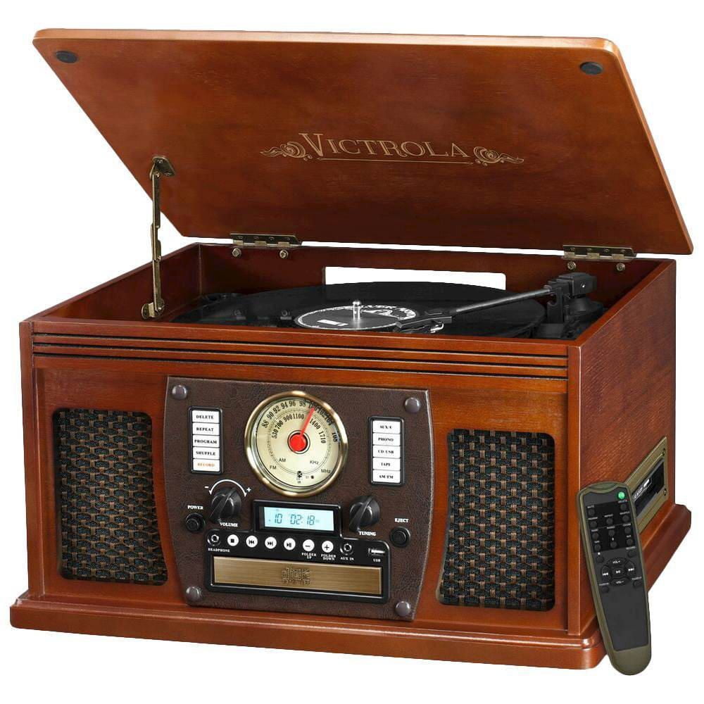 Victrola The Aviator VTA-600B 7-in-1 Turntable Bluetooth Wooden Music ...