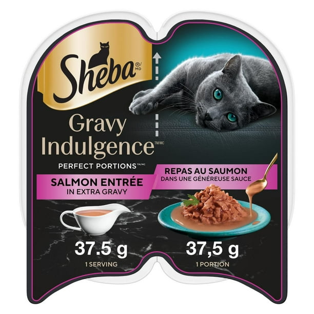 SHEBA GRAVY INDULGENCE PERFECT PORTIONS Adult Wet Cat Food Salmon ...