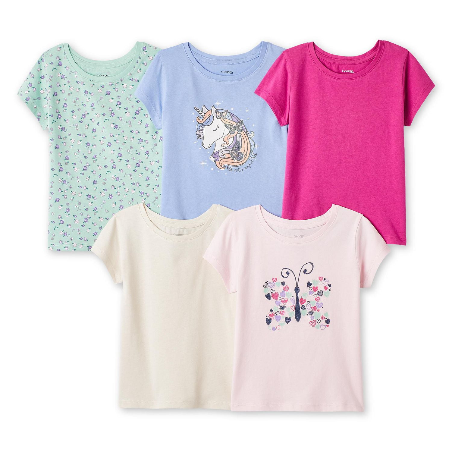 Click here for George Toddler Girls T-Shirt 5-Pack 2t prices