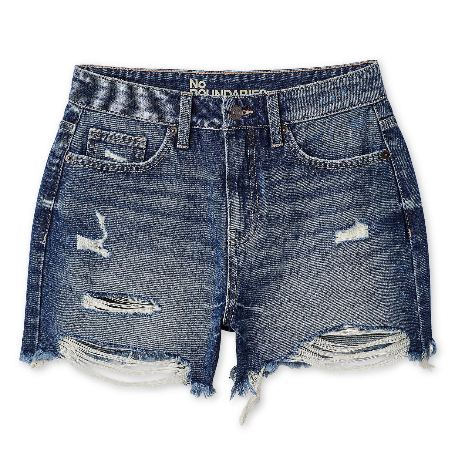 Click here for No Boundaries Womens Distressed Denim Short 9 prices