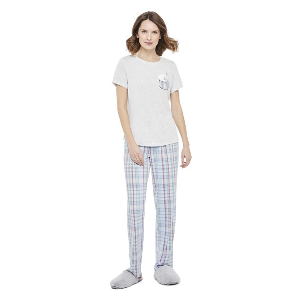 LOVE Ellen DeGeneres Women's Cotton Pajamas 2-Piece Set - Walmart.ca