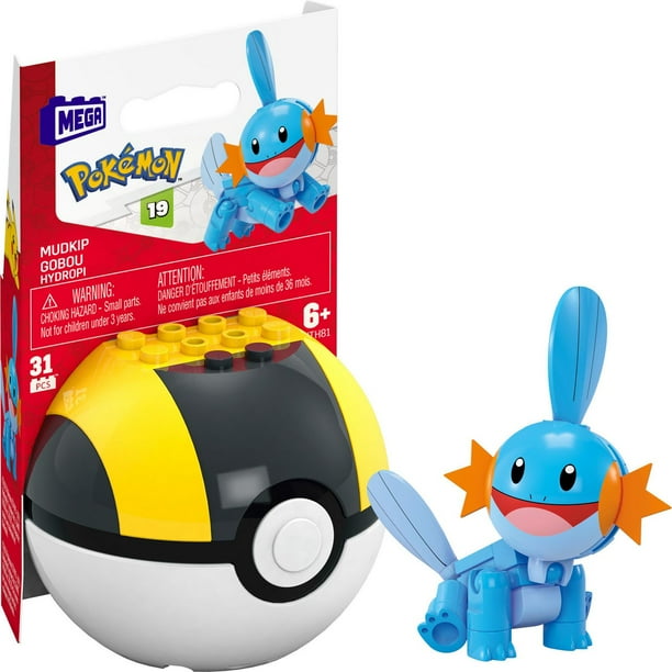 MEGA Pokemon Mudkip Building Toy Kit, Poseable Action Figure (31 Pieces ...