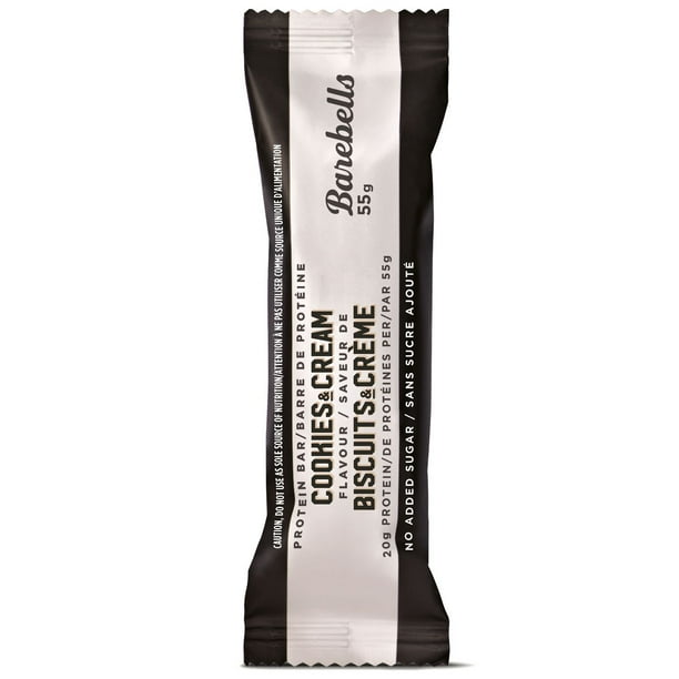 BAREBELLS COOKIES AND CREAM PROTEIN BAR, 1 X 55G COUNT - Walmart.ca
