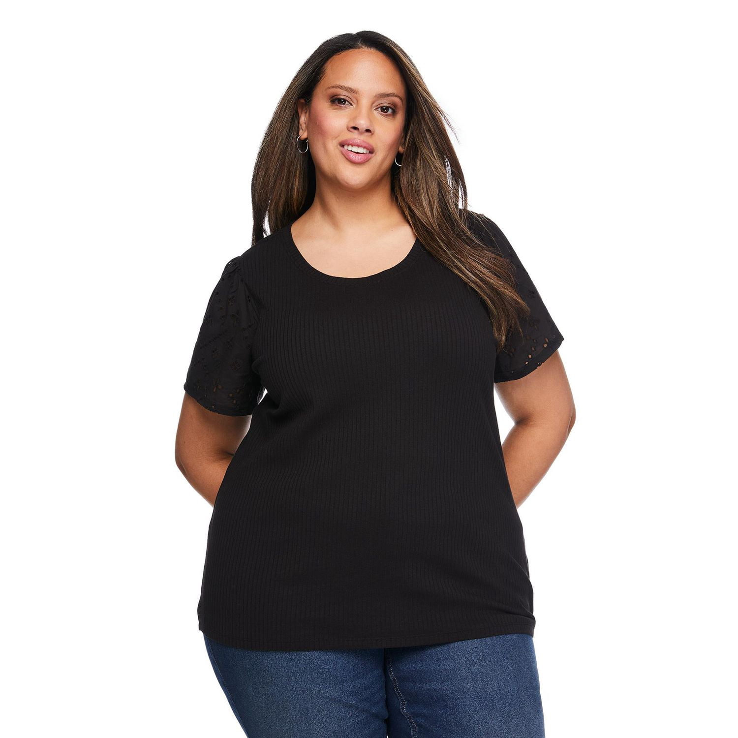 Click here for Lane Bryant Womens Plus Eyelet Sleeve Top 3x prices
