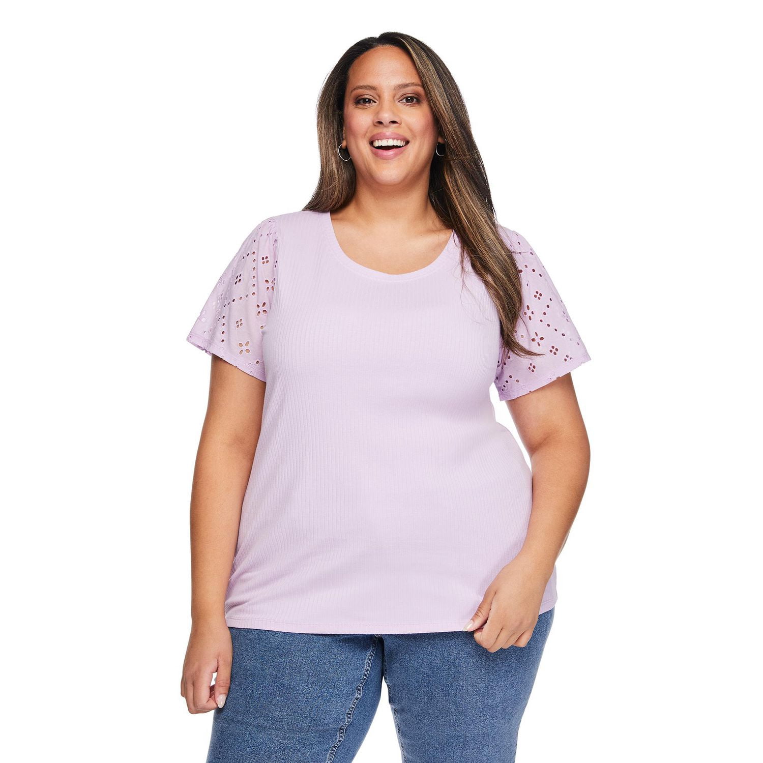 Click here for Lane Bryant Womens Plus Eyelet Sleeve Top 5x prices