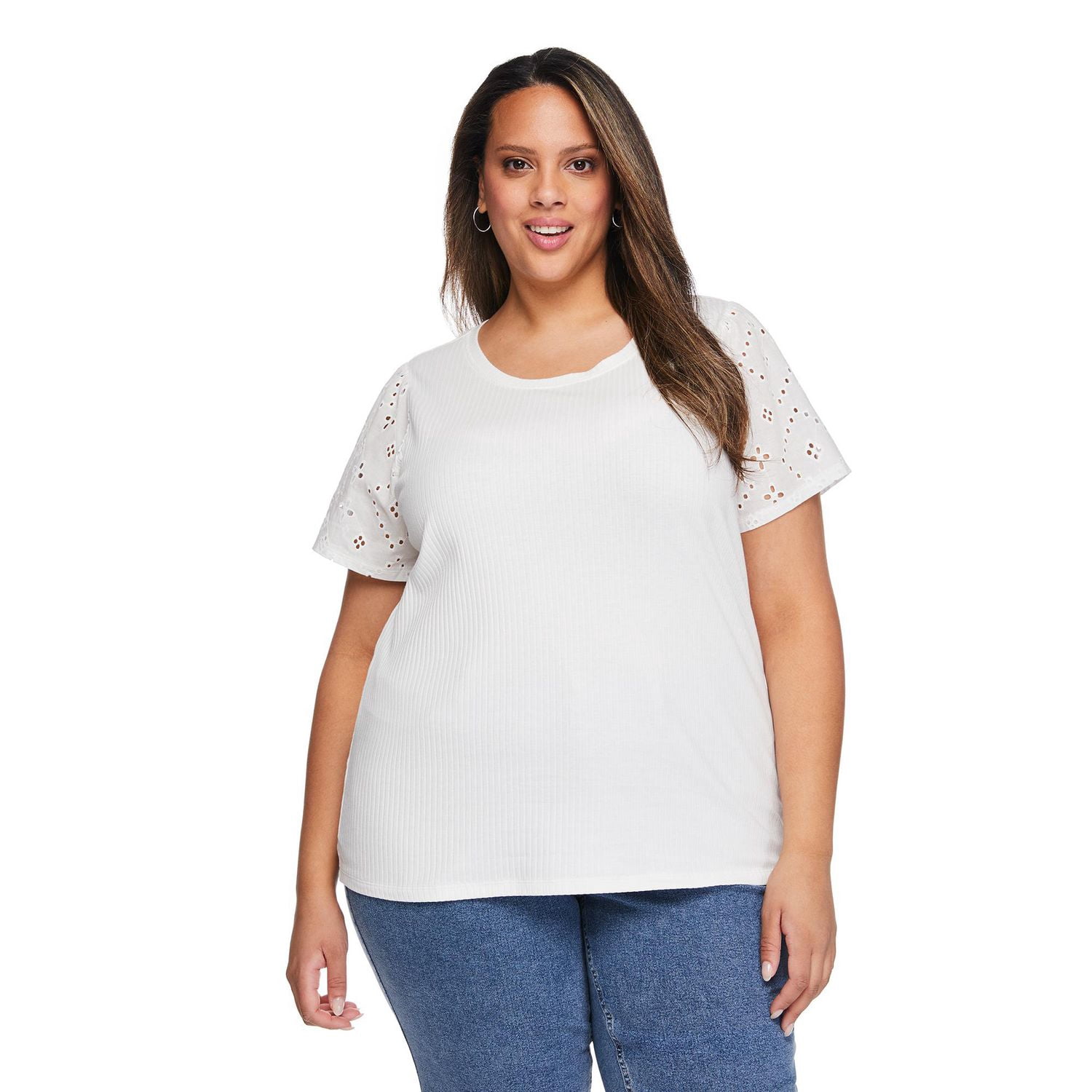 Click here for Lane Bryant Womens Plus Eyelet Sleeve Top 4x prices