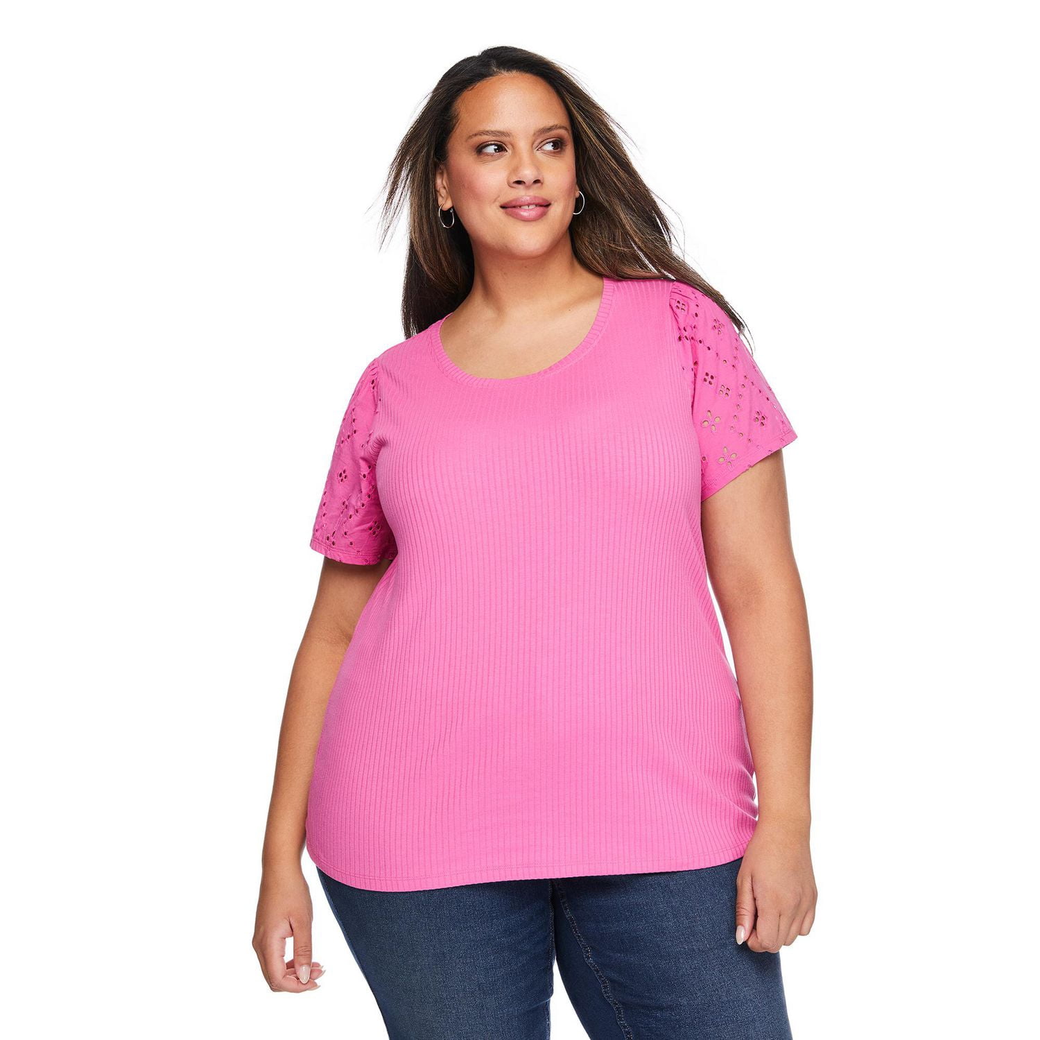Click here for Lane Bryant Womens Plus Eyelet Sleeve Top 6x prices