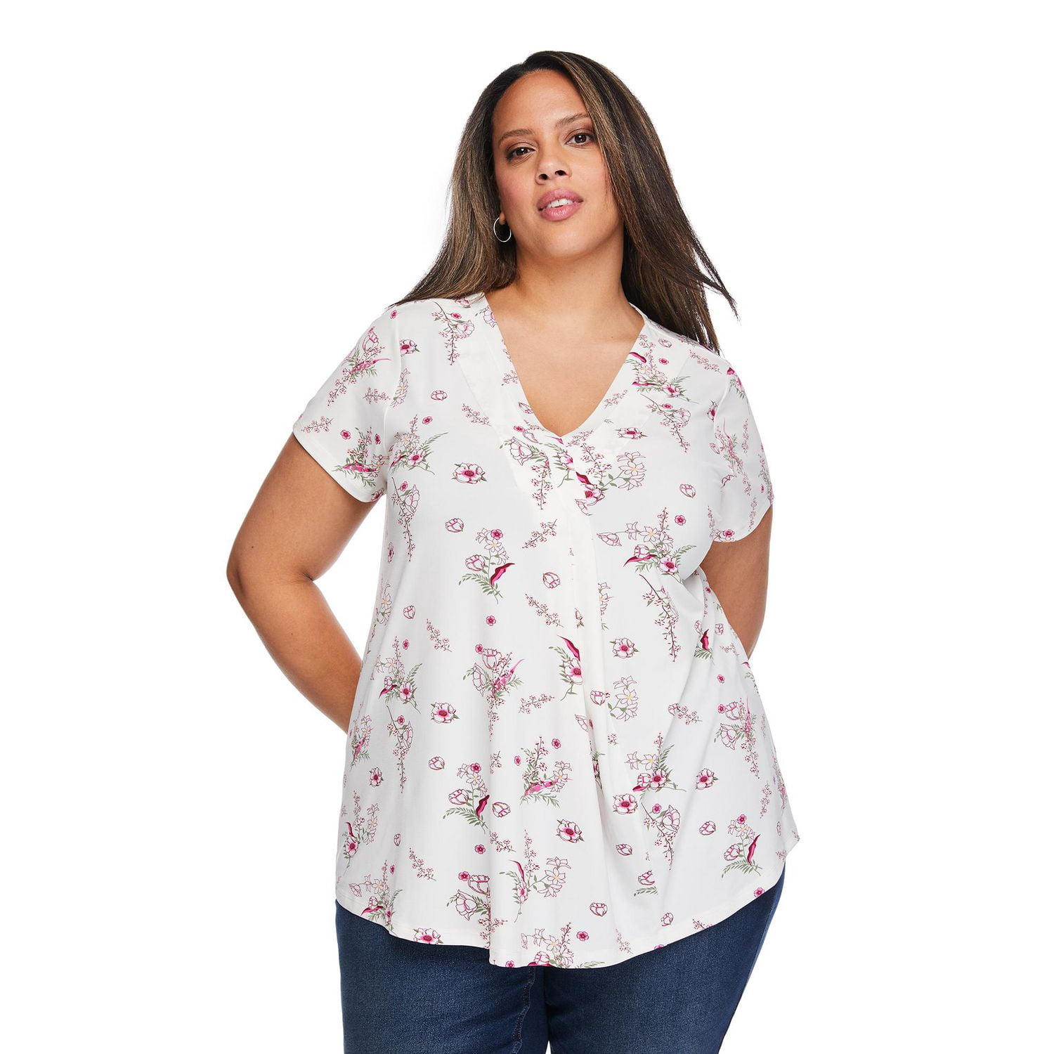 Click here for Lane Bryant Womens Plus Printed Pleated Top 3x prices