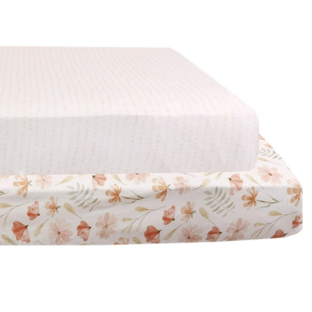 2-Pack Jersey Mini Fitted Crib Sheets, Floral - Walmart.ca