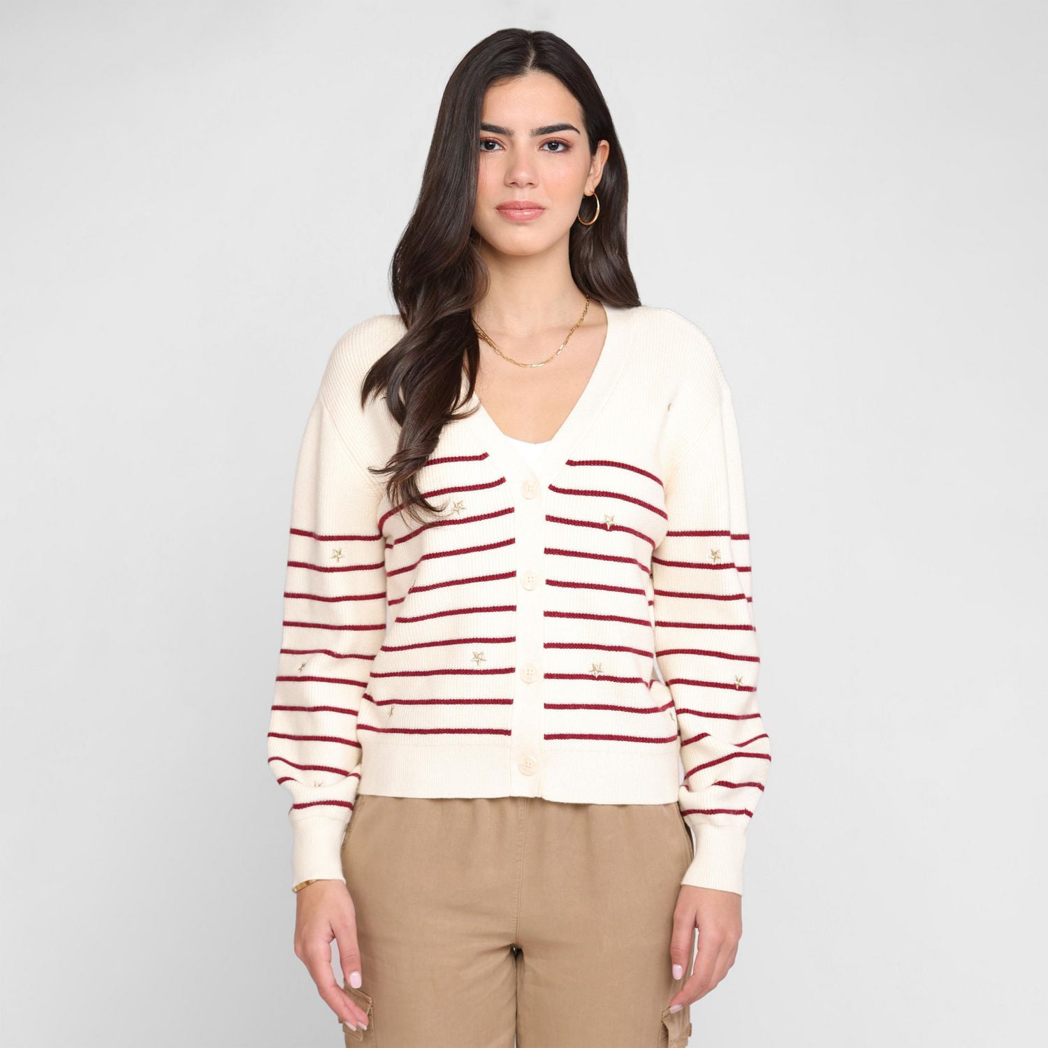 Click here for Devoted Womens Heart & Striped Cardigan  Sizes Xs-... prices