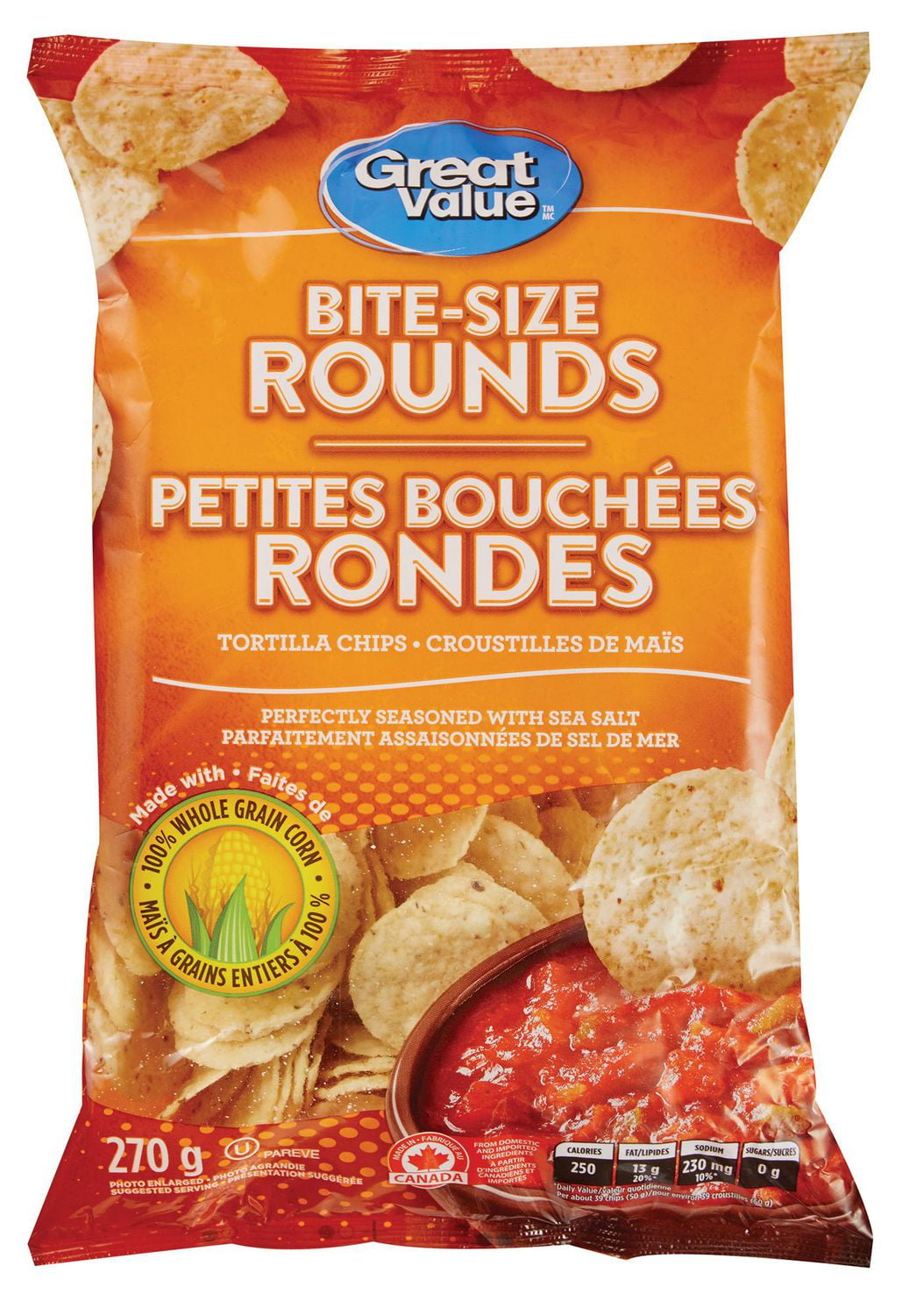 Great Value Bite-Size Round Tortilla Chips | Walmart Canada