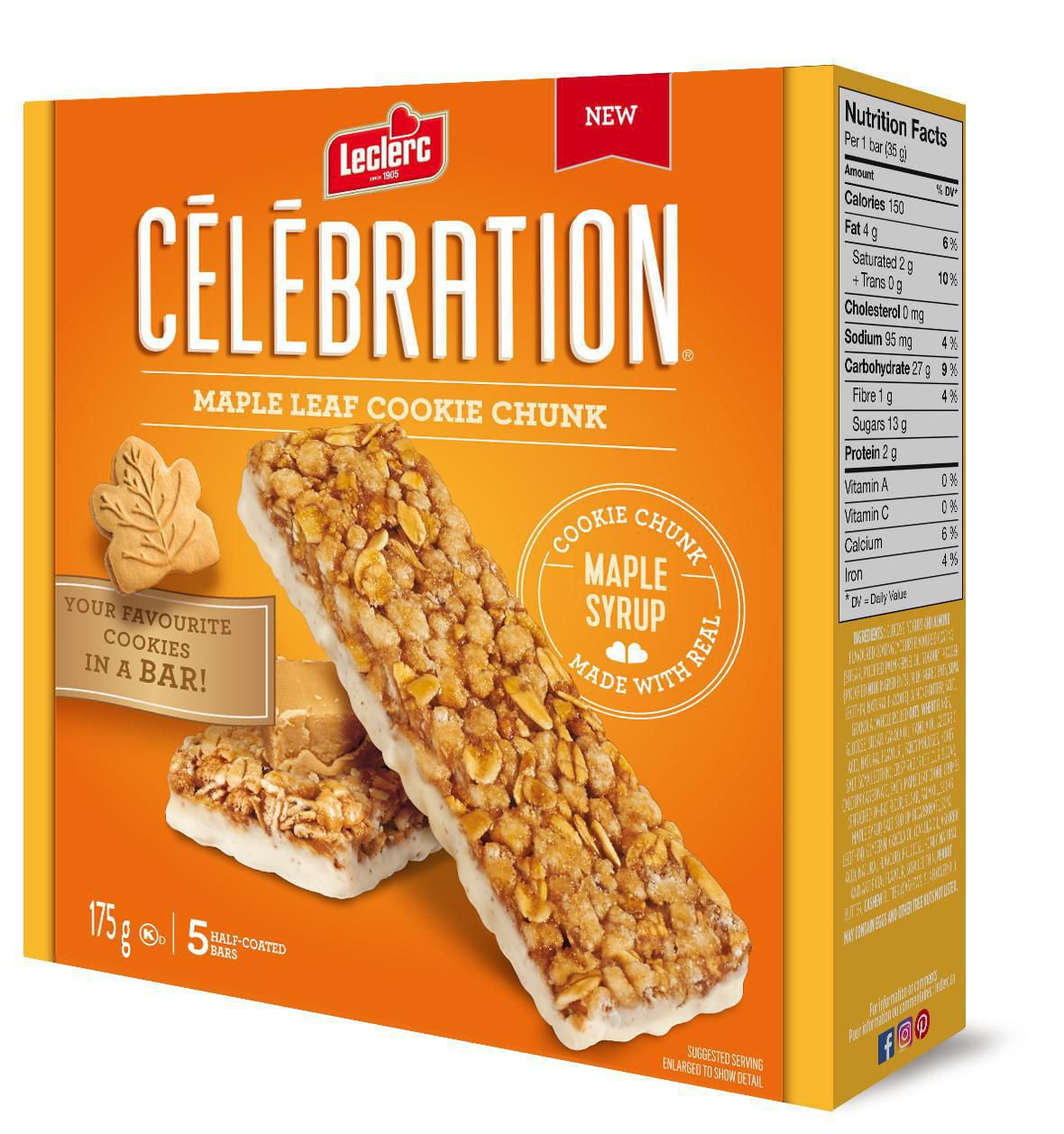 Celebration Maple Leaf Cookie Chunk Bar | Walmart Canada