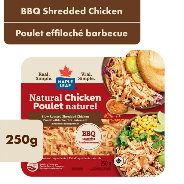 Maple Leaf Natural BBQ Shredded Chicken, 250 g - Walmart.ca