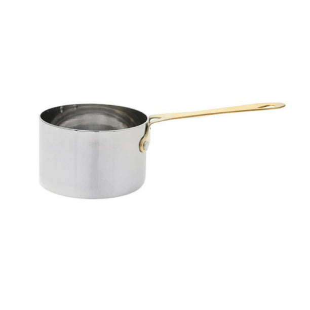IH Casa Decor Stainless Steel Mini Sauce Pan With Brass Handle 200Ml ...