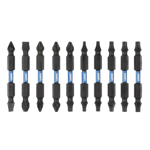 HART 10-Piece Double Ended Impact Drive Bit Set, For Drills & Impact ...