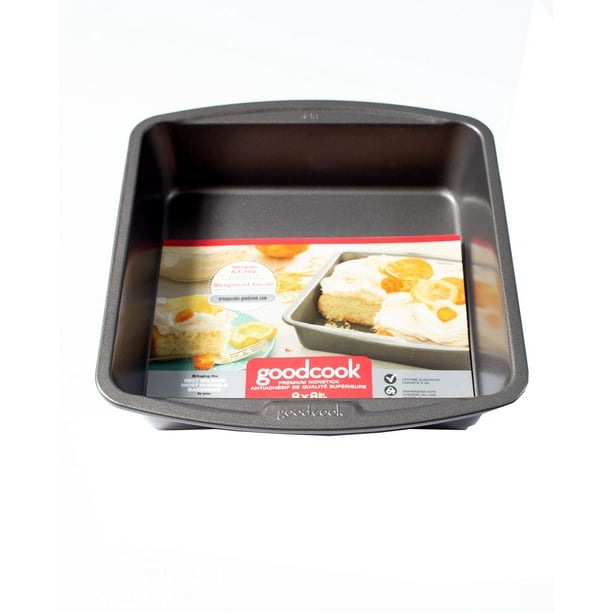 GoodCook Everyday Nonstick Steel Square Cake Pan, 8", Gray, GC 8"SQ ...