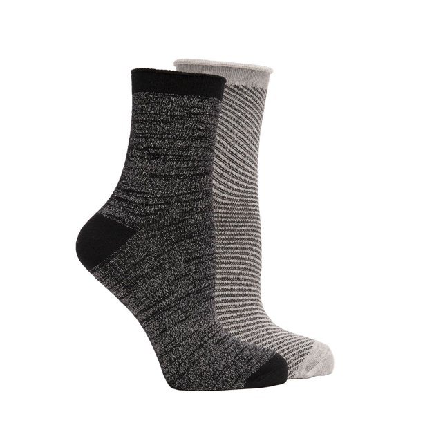 George Women's 2 Pack Fashion Crew Sock with Lurex Accent - Walmart.ca