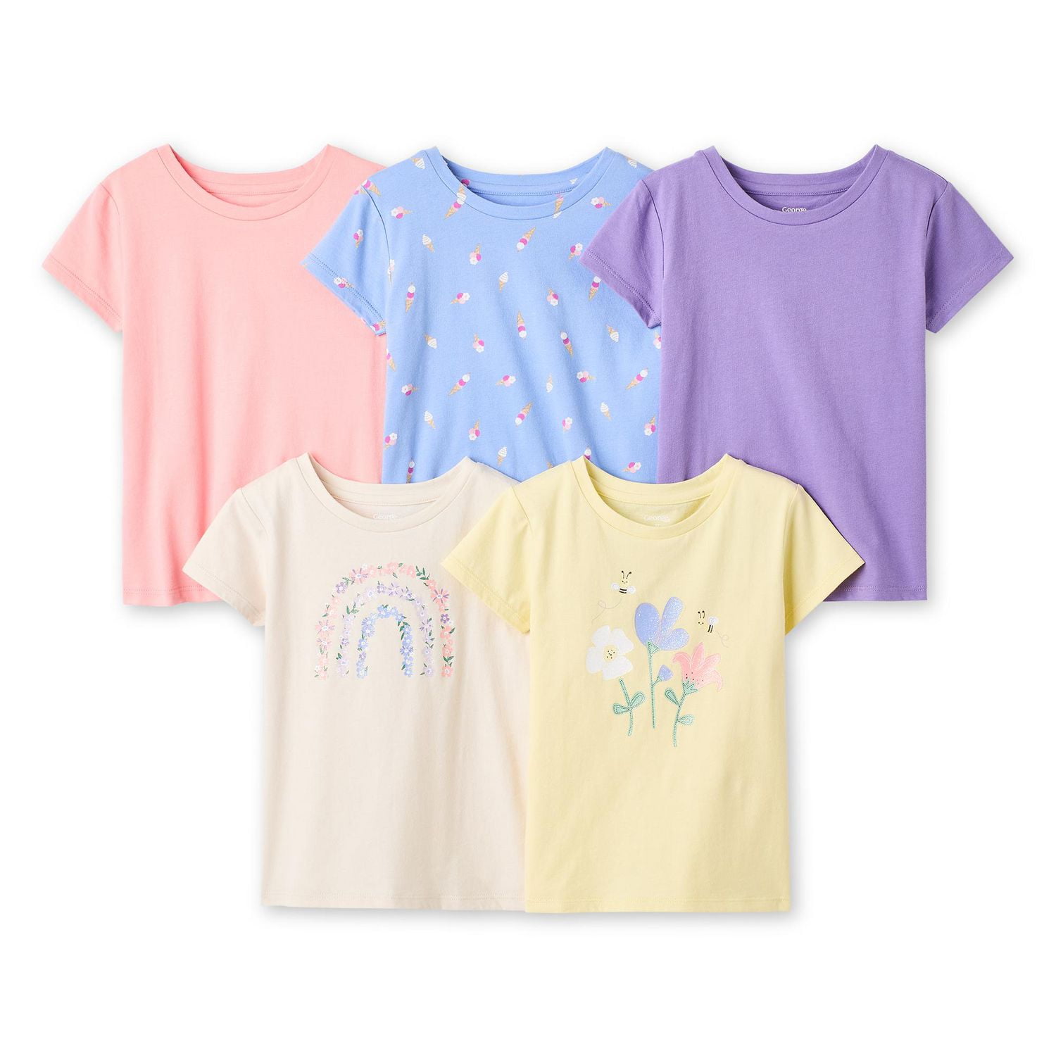 Click here for George Toddler Girls T-Shirt 5-Pack 4t prices