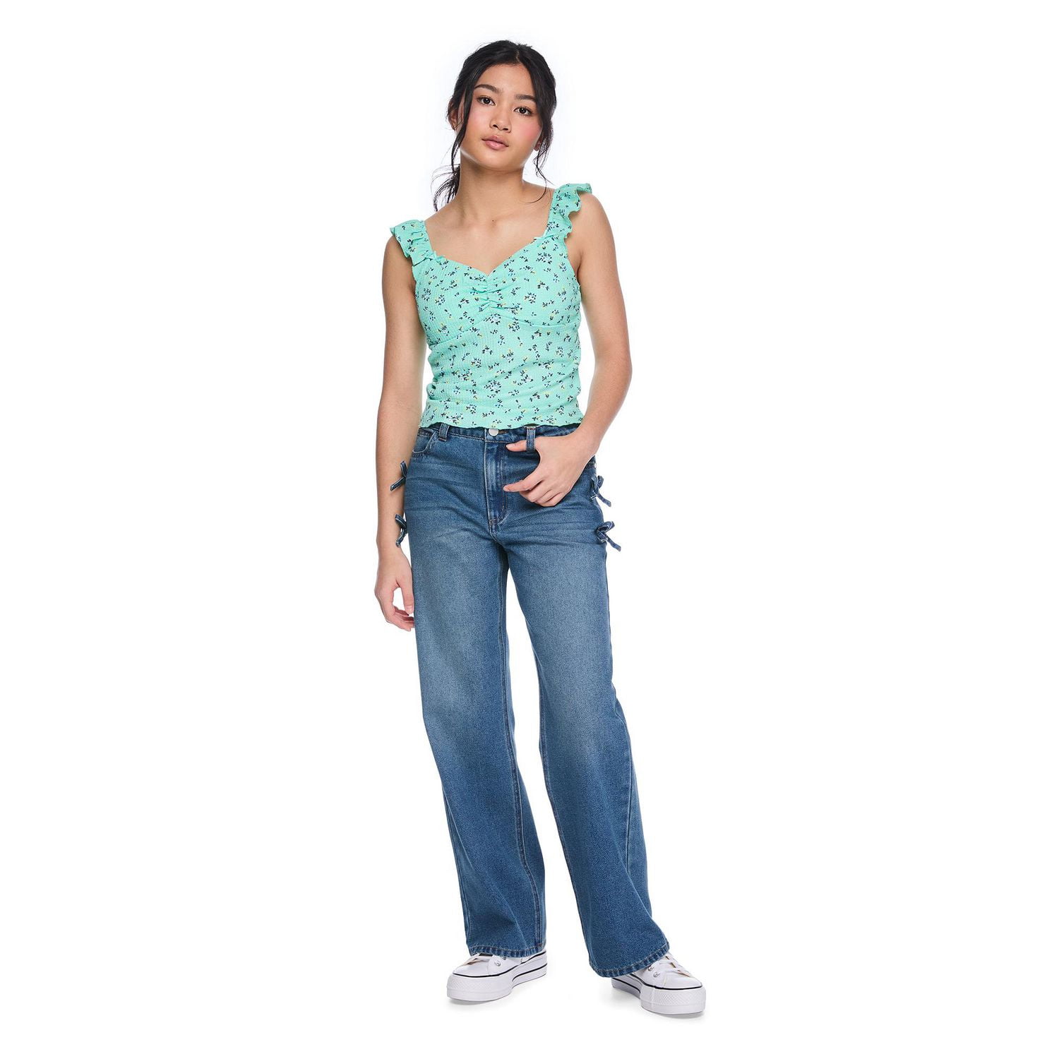 Click here for My Sisters Closet Girls Wide Leg Bow Jean 7 prices