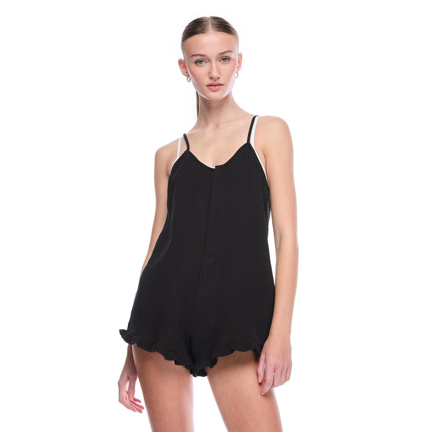 Click here for No Boundaries Womens Crinkled Romper Cover-Up M prices