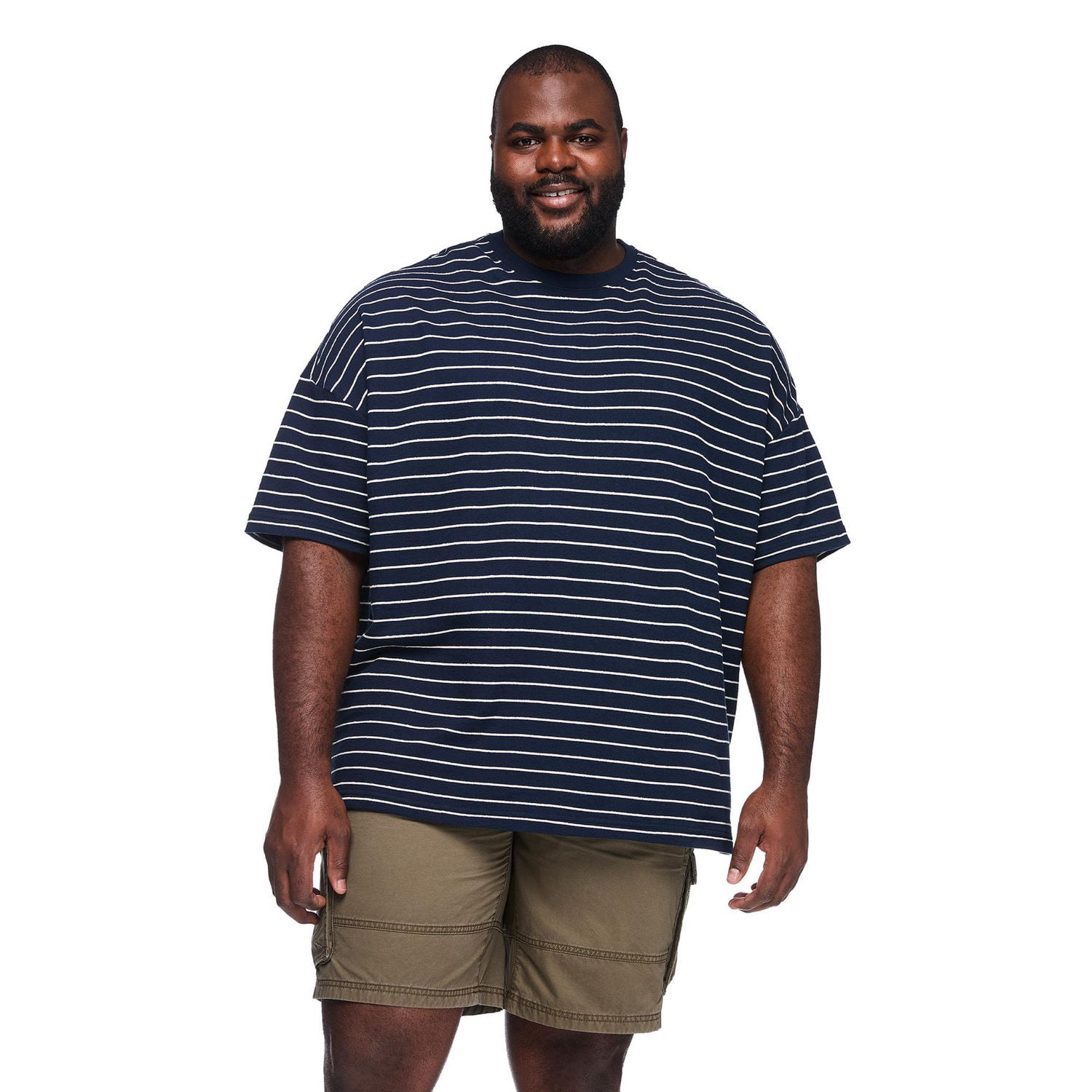 Click here for George Big Mens Striped Loose Fit T-Shirt 4xl prices