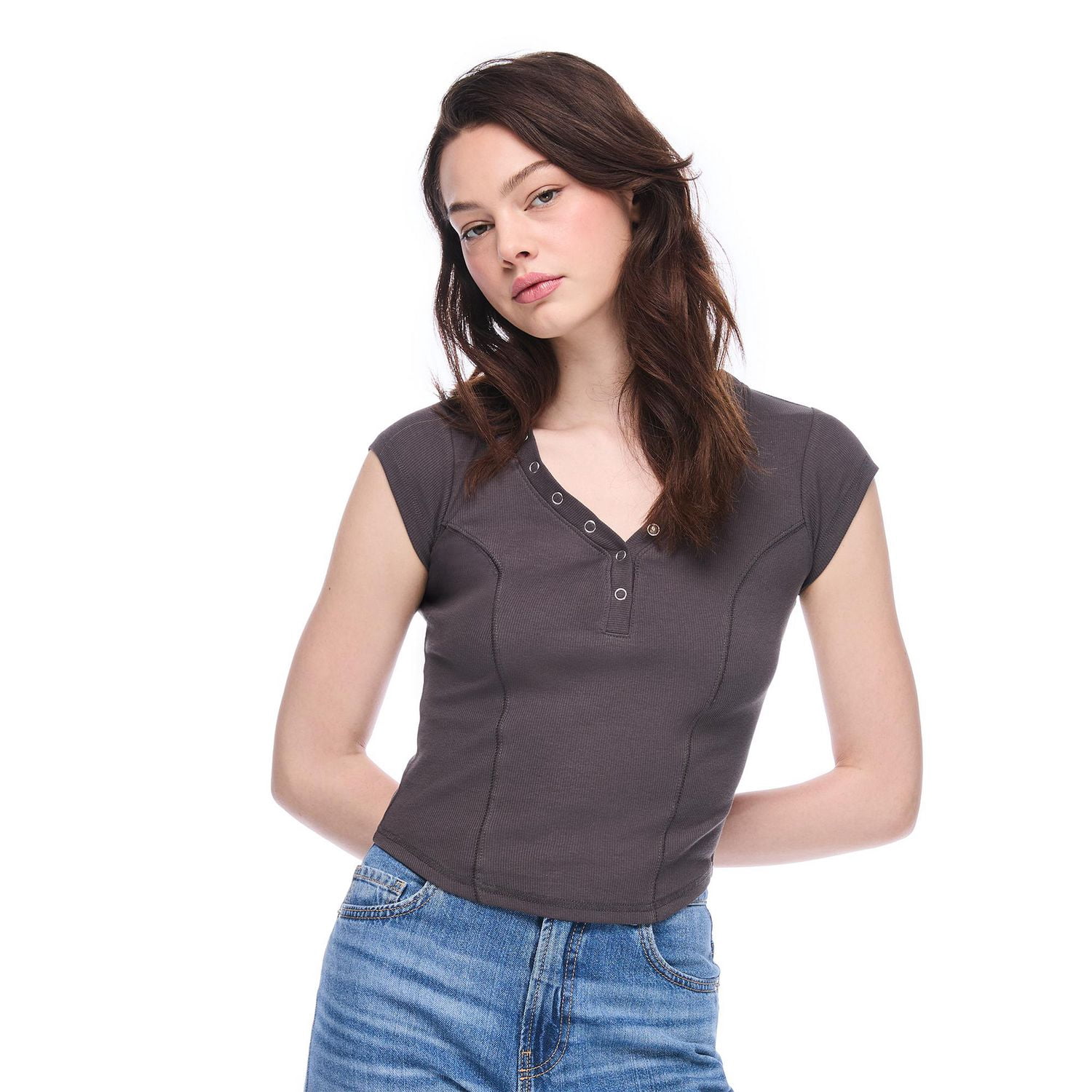 Click here for No Boundaries Womens Henley T-Shirt Xxl prices
