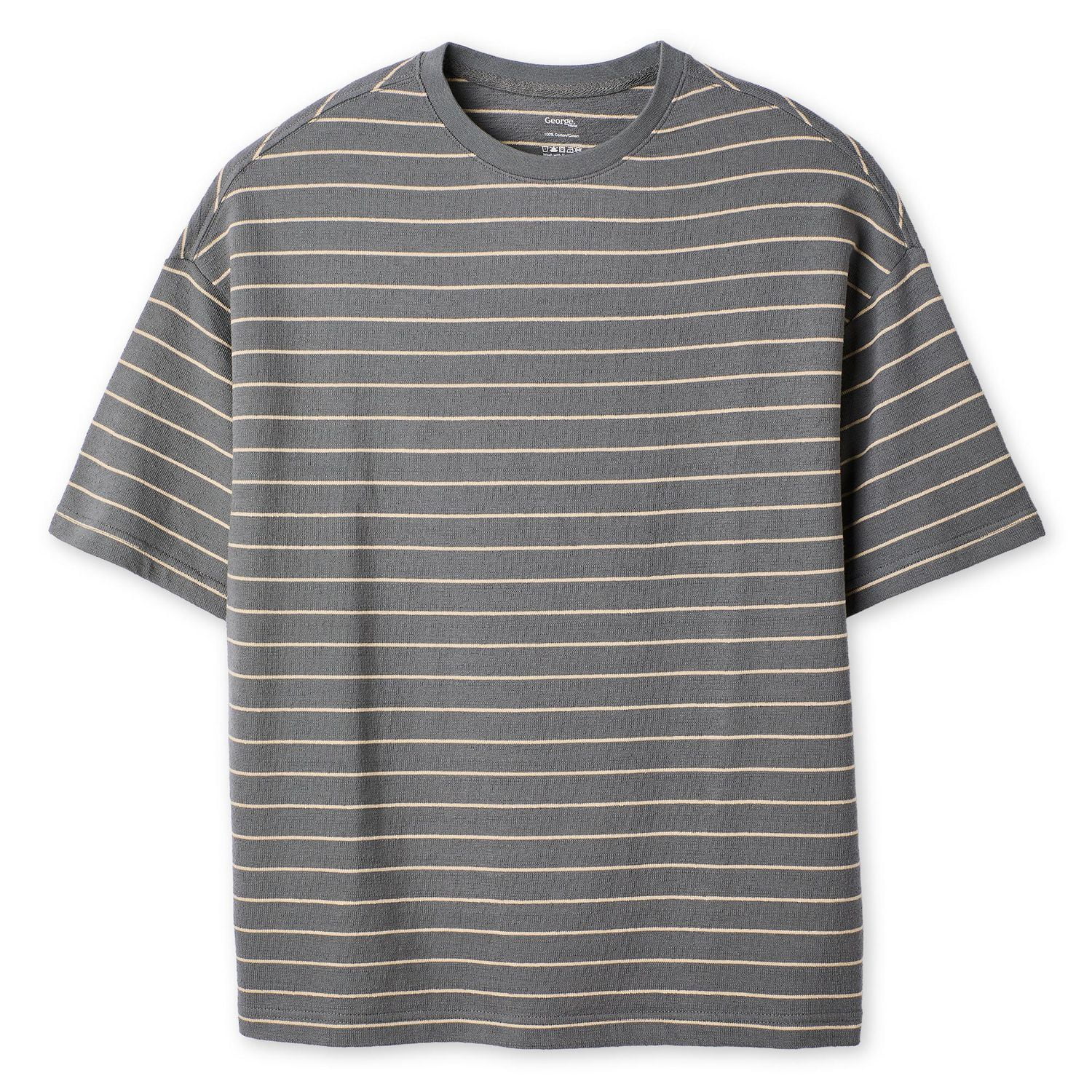 Click here for George Mens Striped Loose Fit T-Shirt M prices