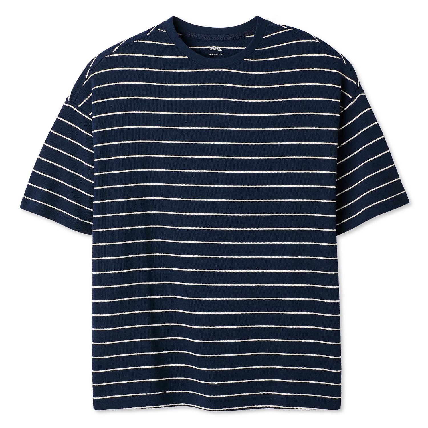 Click here for George Mens Striped Loose Fit T-Shirt L prices