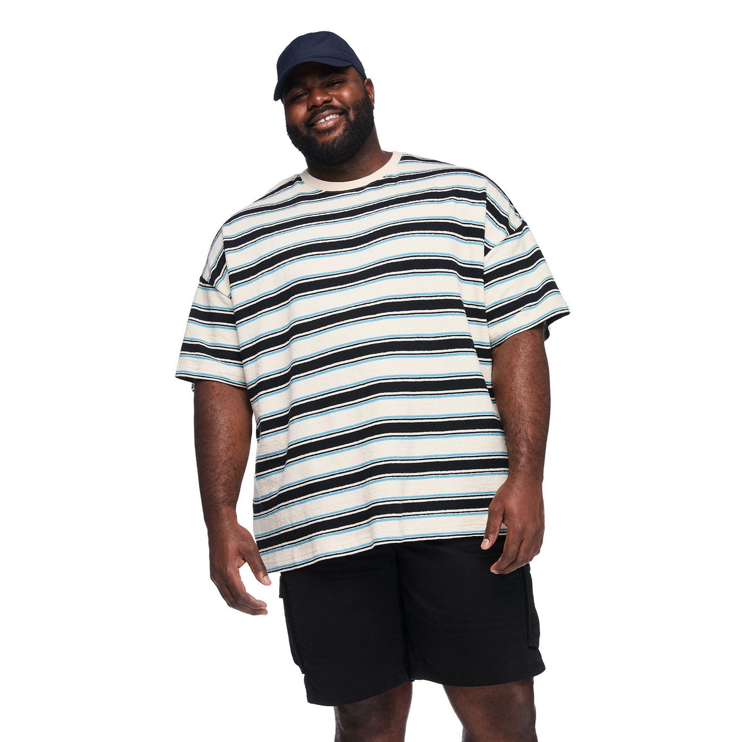 Click here for George Big Mens Striped Loose Fit T-Shirt 5xl prices