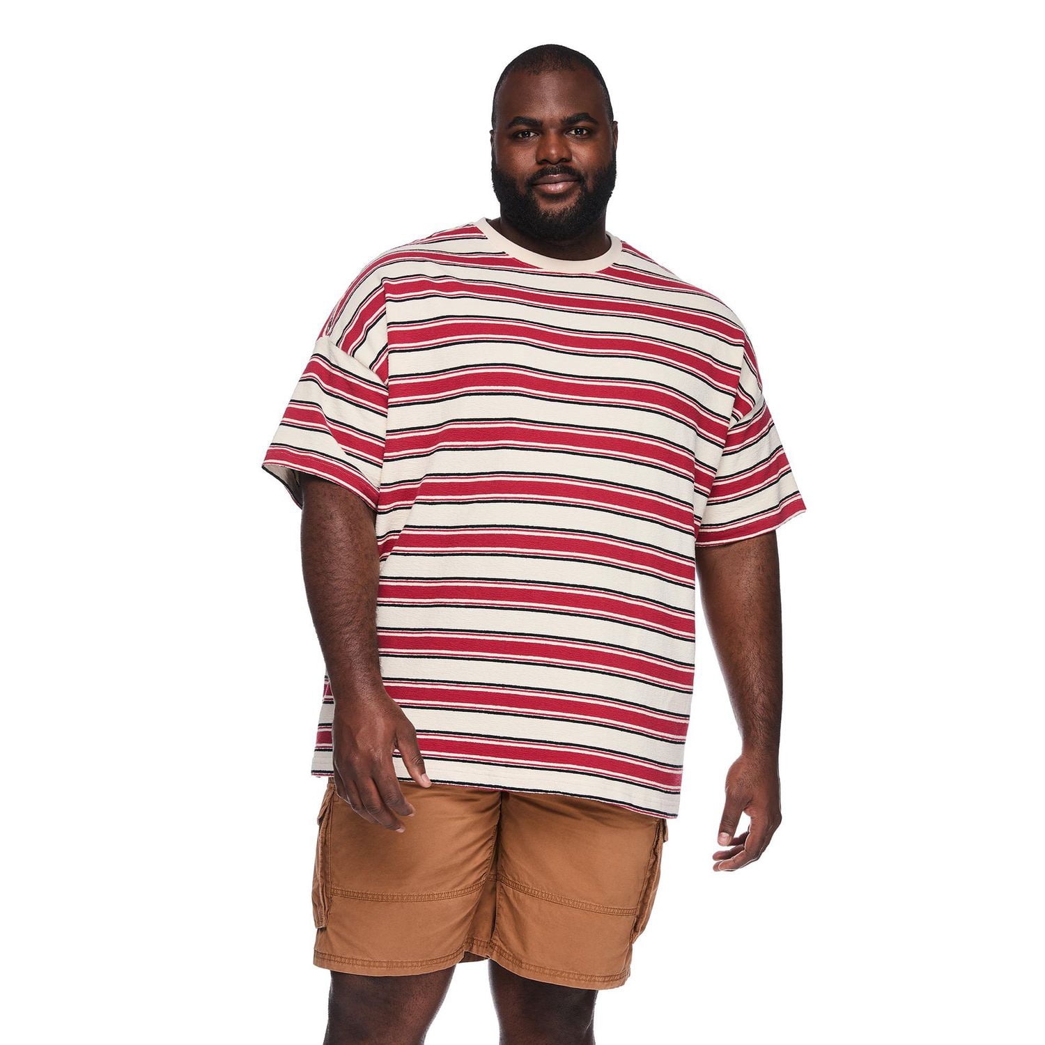Click here for George Big Mens Striped Loose Fit T-Shirt 3xl prices