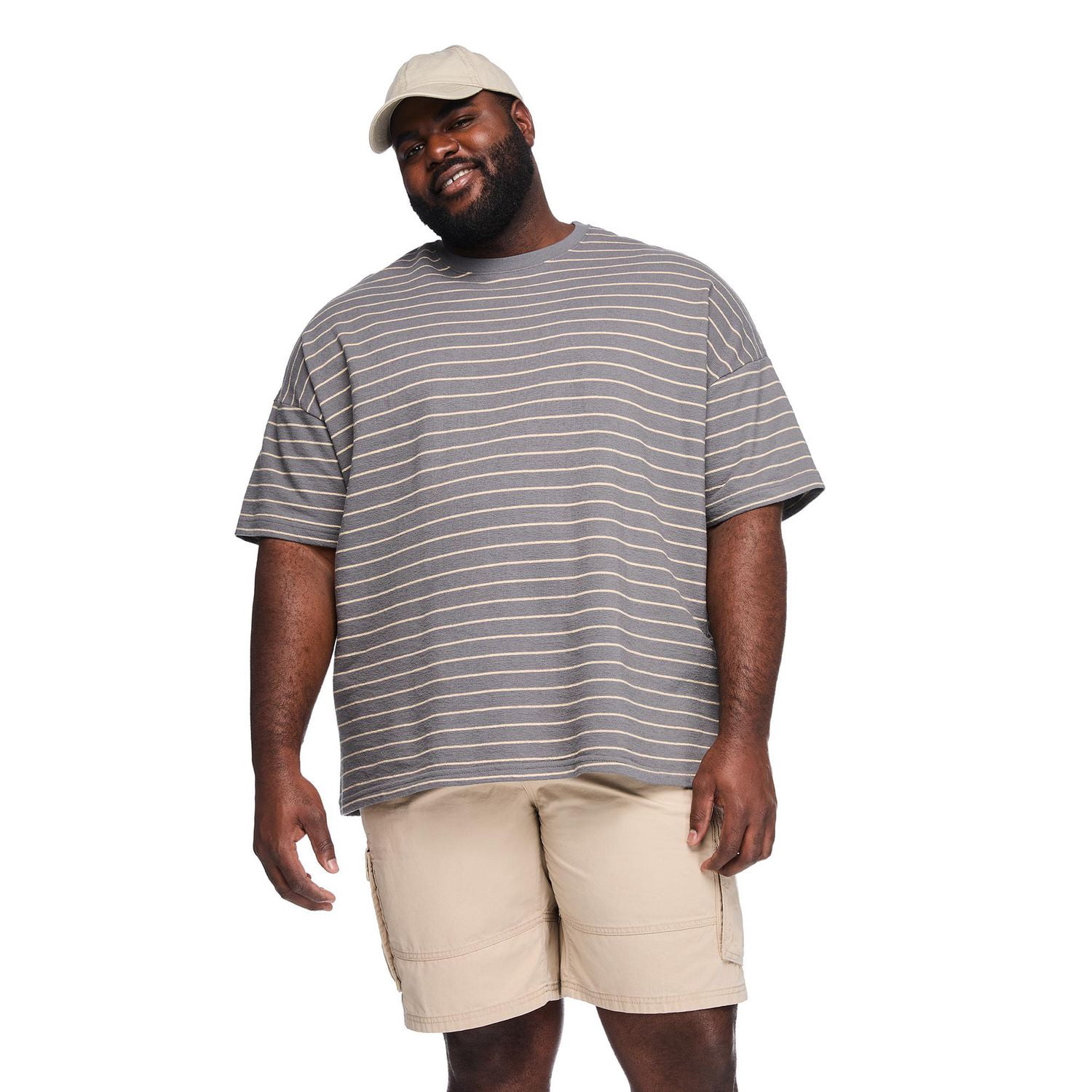 Click here for George Big Mens Striped Loose Fit T-Shirt 5xl prices