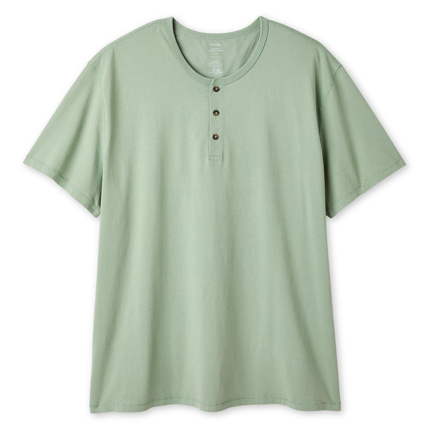 Click here for George Big Mens Washed Henley T-Shirt 4xl prices