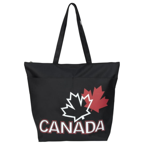 Time And Tru Top Zip Double Pocket Beach Bag Tote - Canada, All-in-one ...