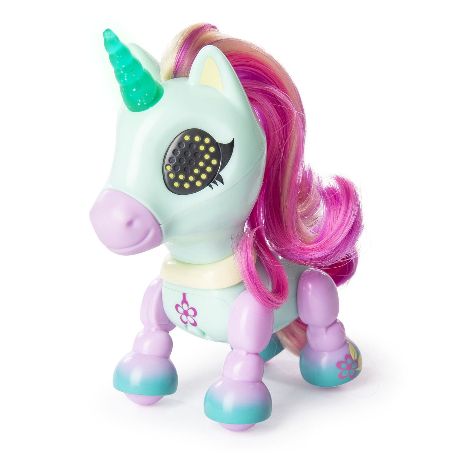 Zoomer - Zupps Tiny Unicorns, Breeze, Interactive Unicorn with Light-up ...