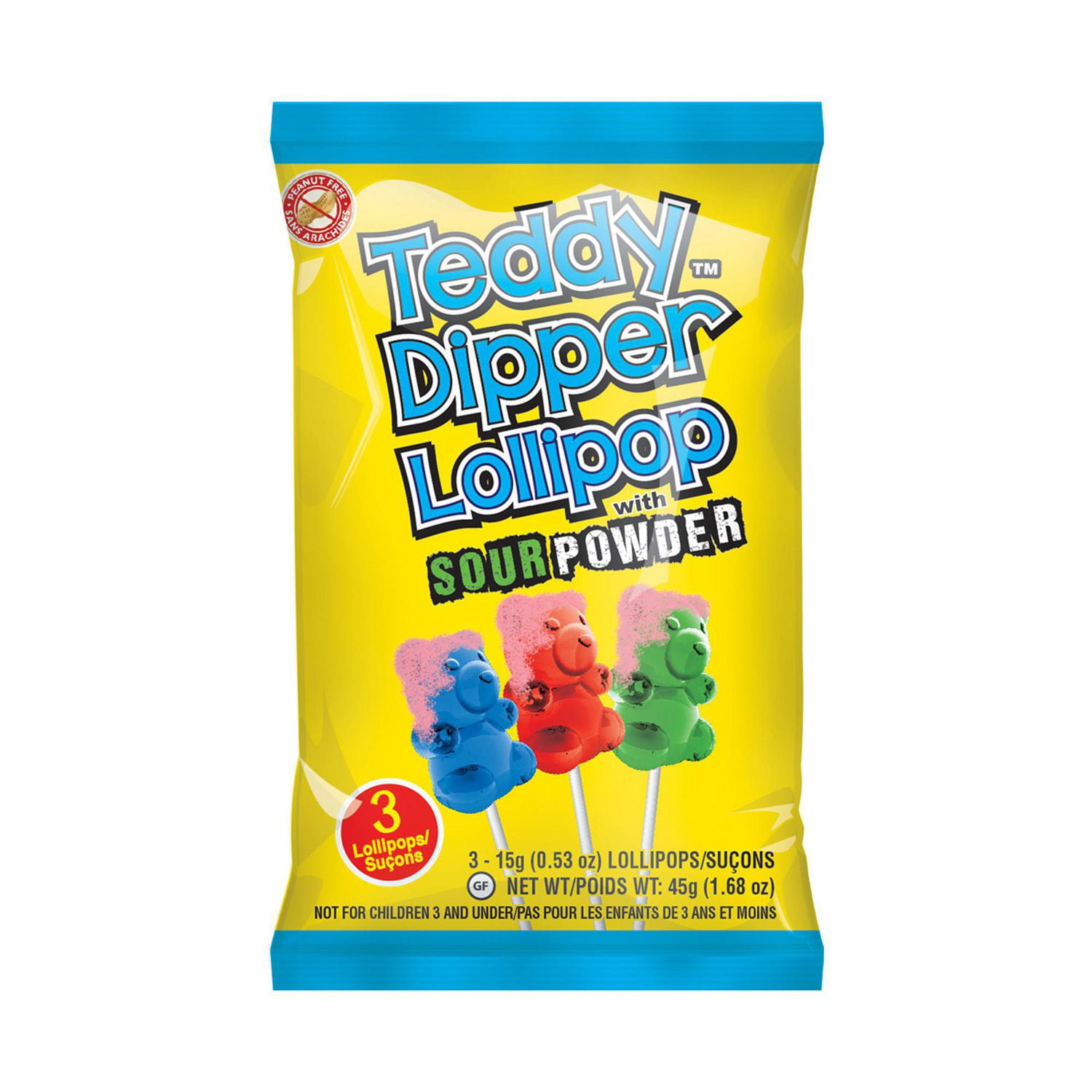 Teddy Dipper Lollipop with Sour Powder | Walmart Canada