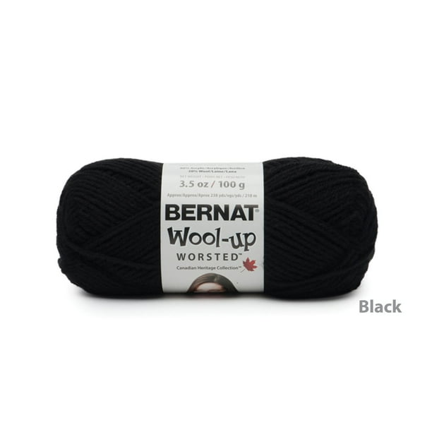 BERNAT WOOL-UP WORSTED YARN (100G/3.5OZ), BLACK - Walmart.ca